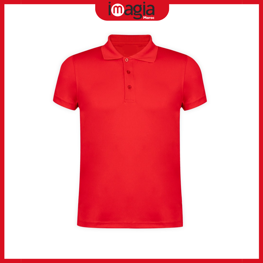 Polo en rouge personnalisé avec votre logo | Imagia
